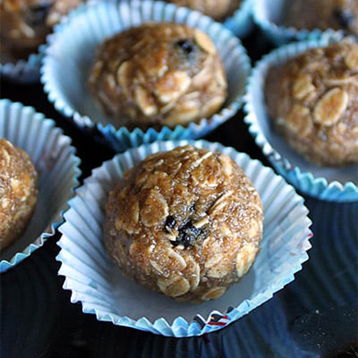 Sunbutter, Maple and Dried Blueberry Energy Balls - GreenLiteBites