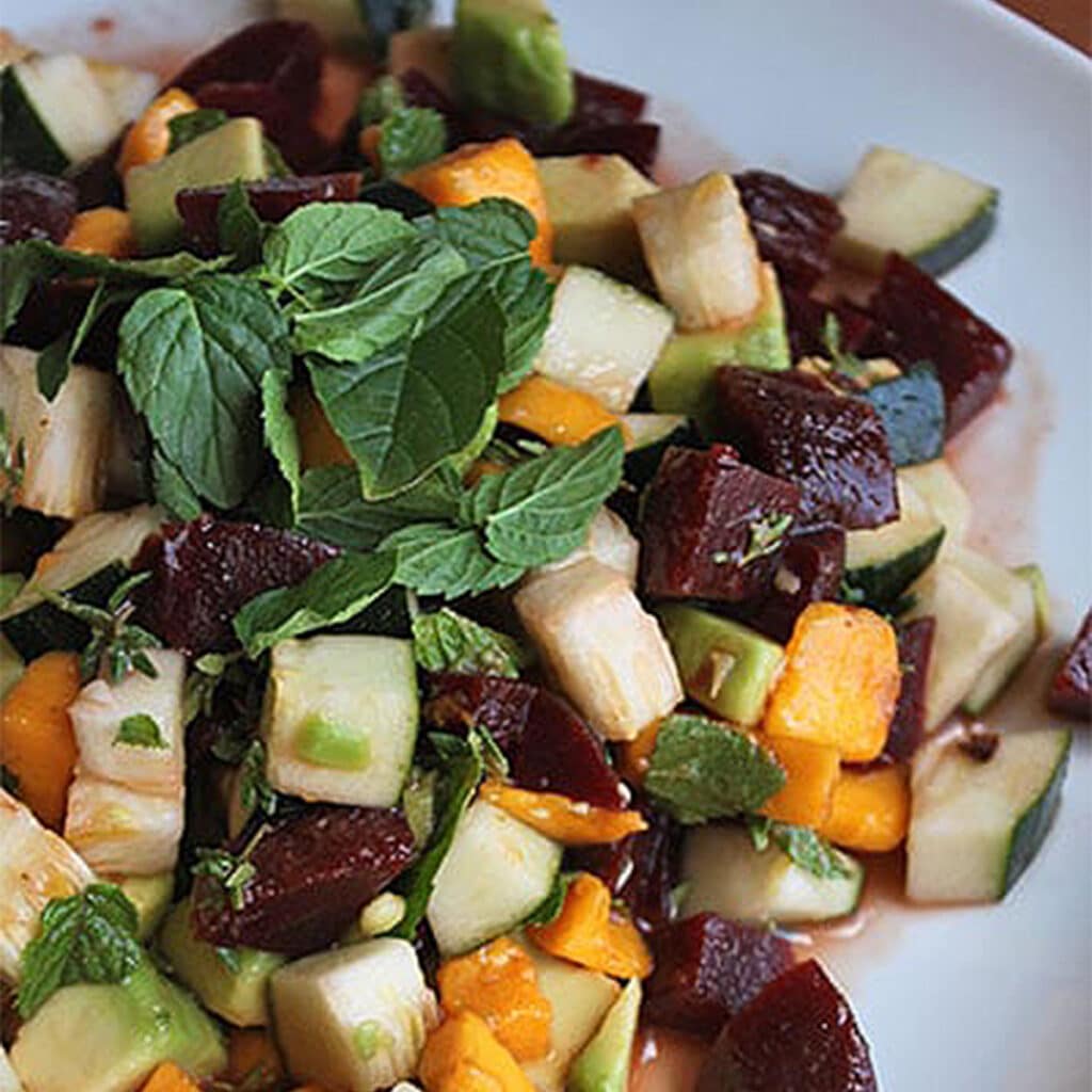 Chopped Beet, Avocado and Zucchini Salad With Thyme, Lime Juice and ...