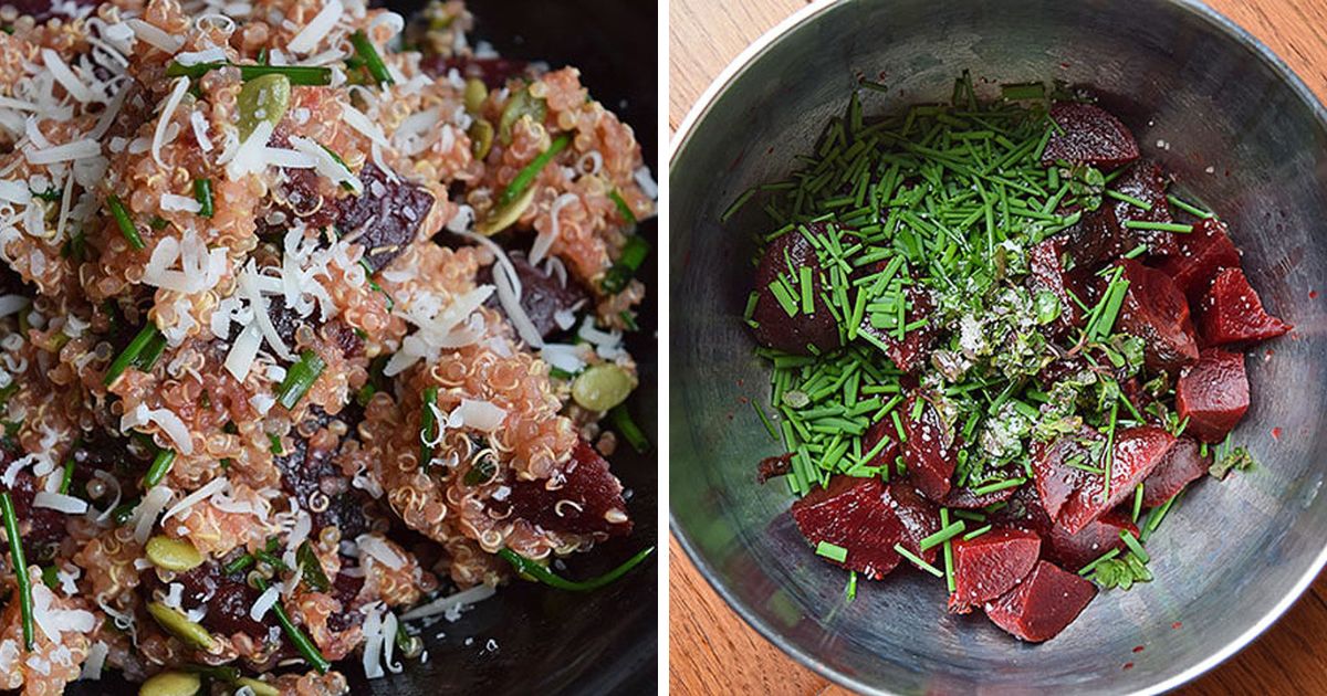 Quinoa With Beets, Pumpkin Seeds and Chives - GreenLiteBites