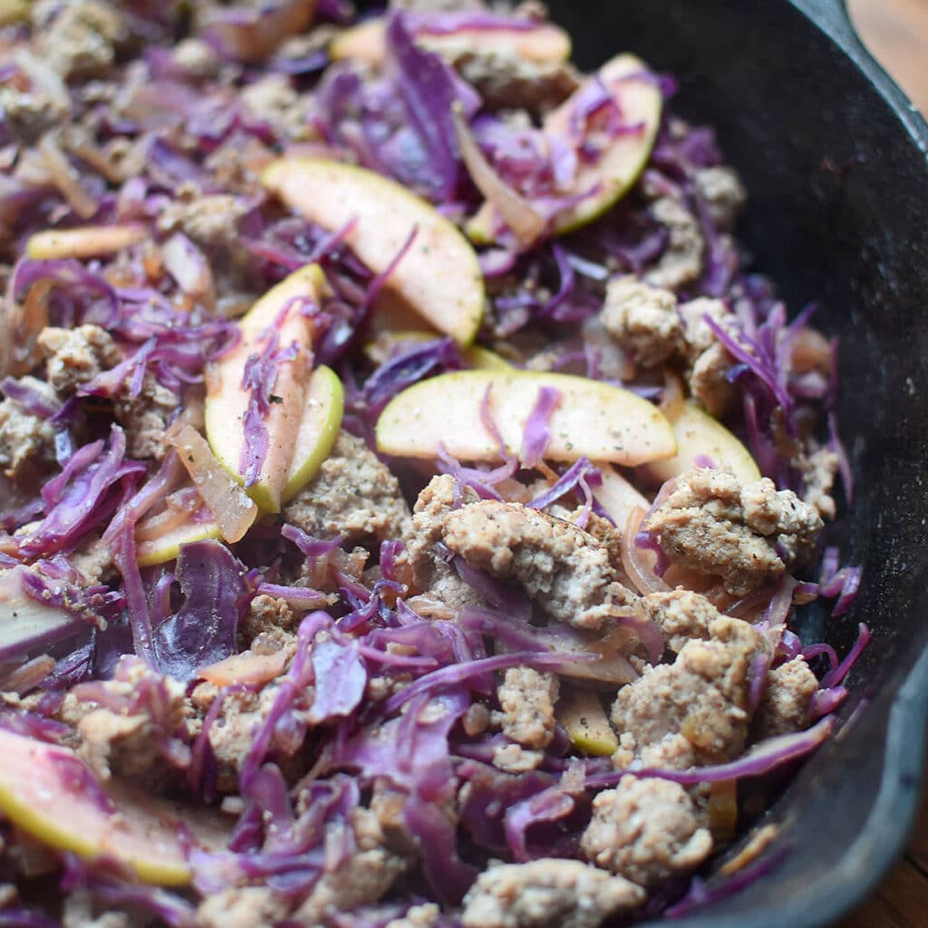 Ground Turkey with Red Cabbage and Apple - GreenLiteBites