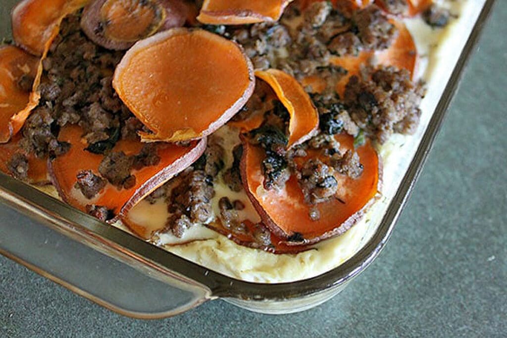 Homemade Sausage and Sweet Potato Strata - GreenLiteBites